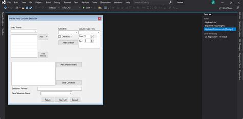 minor bug in the define new column selection dialogue in version 0 7 7