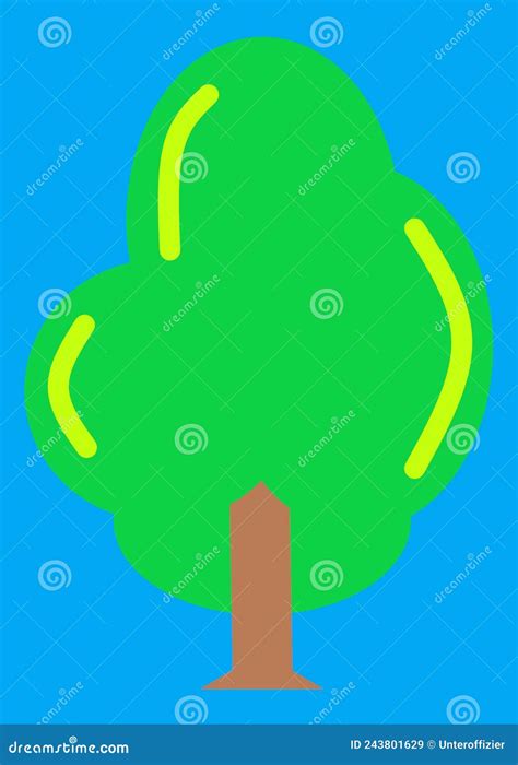 A Simple Simplified Graphic Representation Of A Tall Tree Against A
