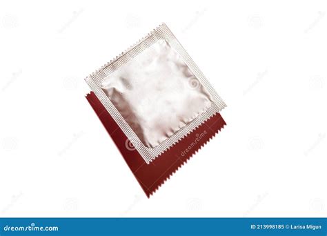 Latex Condom Protection Against Sex In The Package One Condom On A White Background Stock