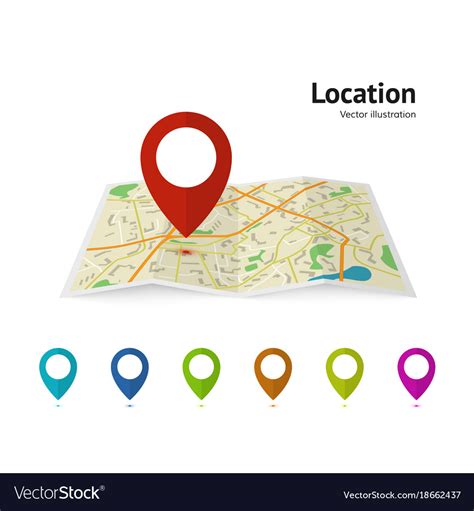 Set Of Marker Pointer On Map Modern Plan Pin Vector Image