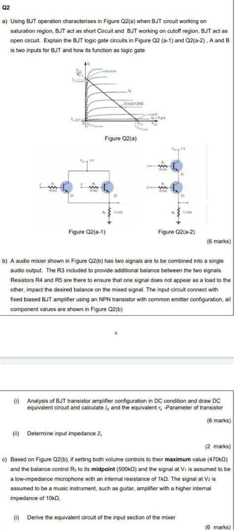 A Using BJT Operation Characterises In Figure Q A Chegg