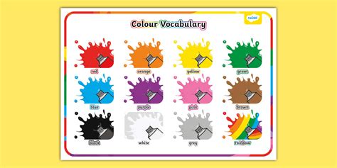 Vibrant Colour Vocabulary Word Mat Twinkl EYFS Word Mat