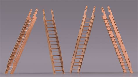 Wooden Ladder 3d Model 19 3ds Blend C4d Fbx Max Ma Lxo Obj