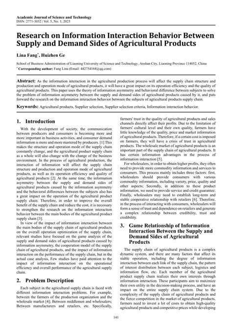 Pdf Research On Information Interaction Behavior Between Supply And