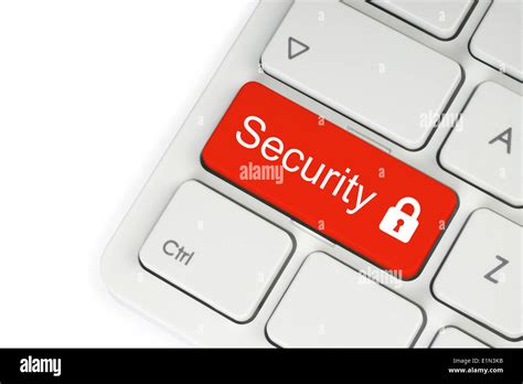 Red Security Button On The Keyboard On White Background Stock Photo Alamy