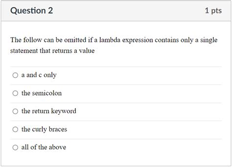 Solved Question The Follow Can Be Omitted If A Lambda Chegg
