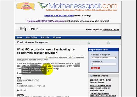 what mx records do i use if i am hosting my domain with another