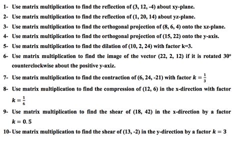 use matrix multiplication to find the reflection of