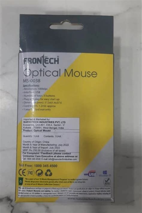 Ms 0038 Frontech Optical Mouse At ₹ 250 Frontech Optical Mouse In Jamshedpur Id 2850792162033