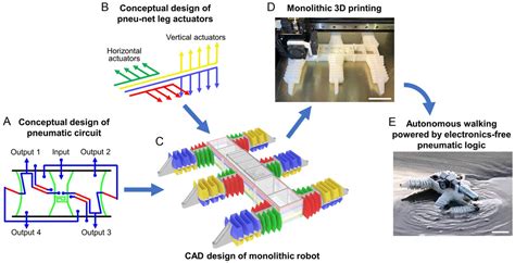 Monolithic Desktop Digital Fabrication Of Autonomous Walking Robots