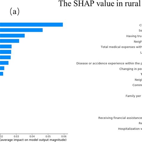 feature importance in random forest classifier a mean shap value b