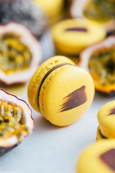 Passion Fruit Macarons With Milk Chocolate Ganache Emily Laurae