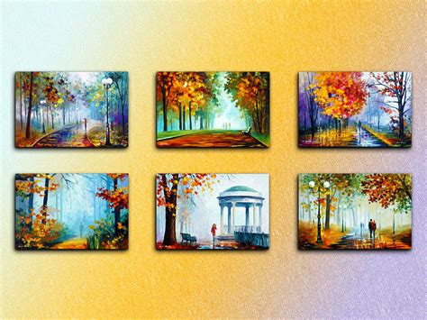 Set Of 6 Stretched Landscape Paintings