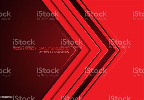 텍스트 디자인 현대 미래 지향적 인 배경 벡터 일러스트와 함께 어두운 빈 공간에 추상 빨간색 화살표 방향 0명에 대한 스톡 벡터