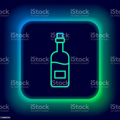 검은 배경에 고립 된 와인 아이콘의 빛나는 네온 라인 병 다채로운 개요 개념 벡터 0명에 대한 스톡 벡터 아트 및 기타 이미지 0명 가득 찬 공란 Istock