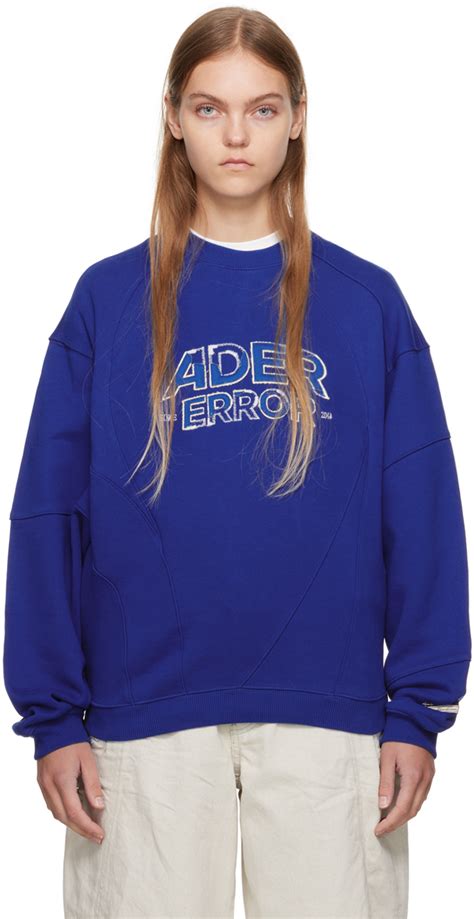 Blue Distressed Sweatshirt By ADER Error On Sale