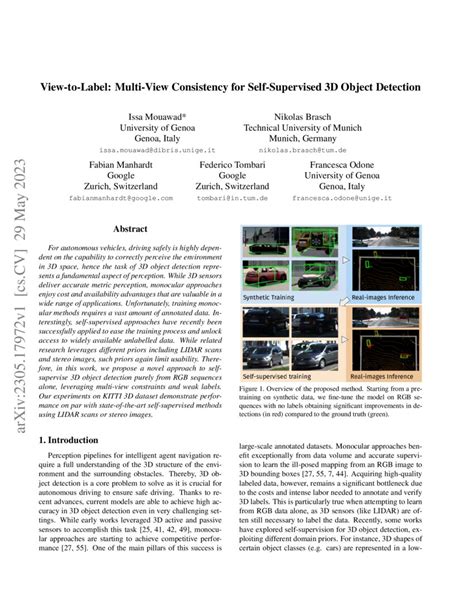 View To Label Multi View Consistency For Self Supervised 3d Object
