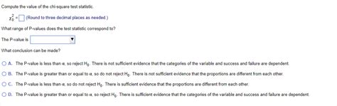 Solved Compute The Value Of The Chi Square Test Statistic Chegg