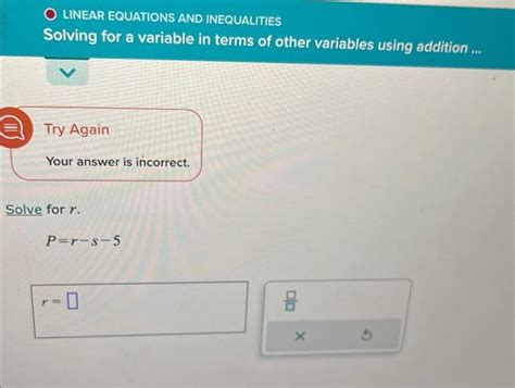 Solved LINEAR EQUATIONS AND INEQUALITIES Solving For A Chegg