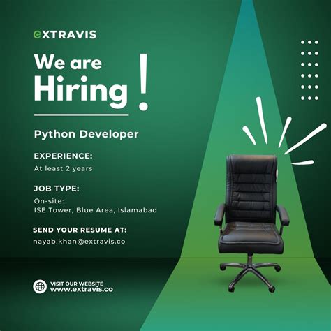 Extravis On Linkedin Hiring Pythondeveloper Jobopportunity Extravis Islamabad Techjobs