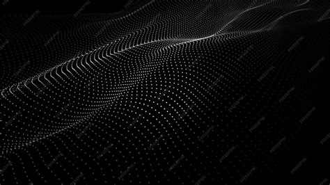 Premium Vector Abstract Wave With Moving Dots Flow Of Particles