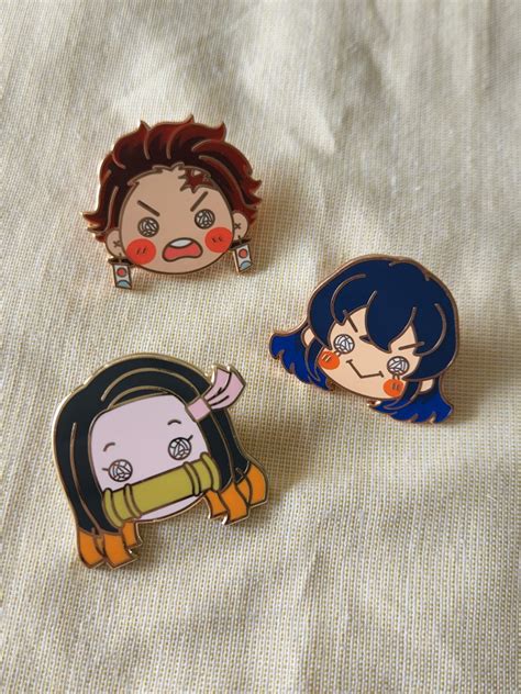 Demon Slayer Enamel Pin Hobbies Toys Stationery Craft Handmade Craft On Carousell