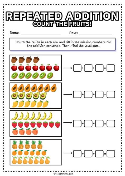 Free Repeated Addition Worksheets Teach Prints Printable Pdf Template