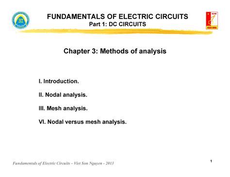 Ee3706 Chapter 3 Methods Of Analysis 1 Fundamentals Of Electric Circuits Part 1 Dc