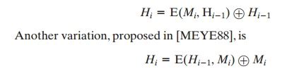 Hash Functions Based On Cipher Block Chaining