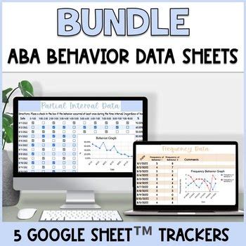 Bundle Digital Behavior Data Tracking Sheets ABA Autism Special Education