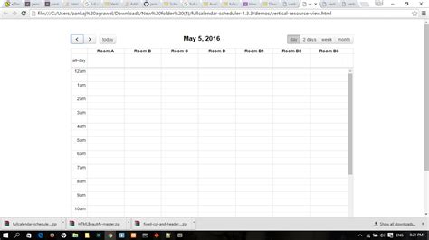 Html Add Horizontal View To Fullcalendar Api Stack Overflow