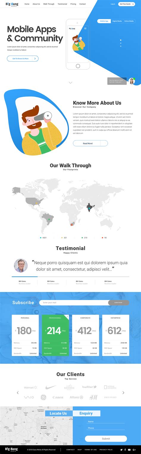 Adobe XD Website Template On Behance