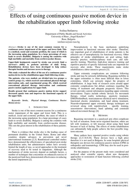 Pdf Effects Of Using Continuous Passive Motion Device In The Rehabilitation Upper Limb