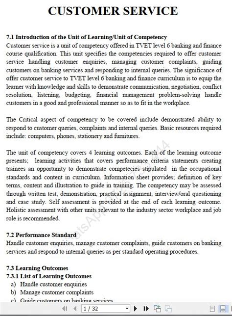 Customer Service Offer Customer Service Learning Guide Pdf Notes Tvet Cdacc Level 6 Cbet Pdf Notes