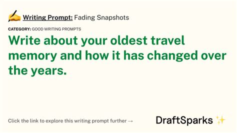 1 Oldest Travel Memory Writing Prompts