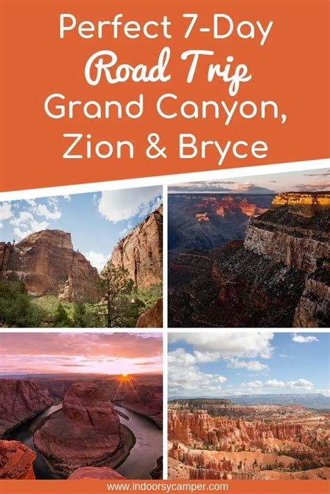 Perfect 7 Day Road Trip Itinerary Grand Canyon Plus Zion National