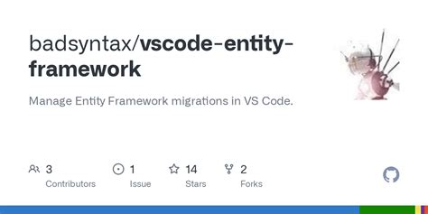 Github Badsyntax Vscode Entity Framework Manage Entity Framework Migrations In Vs Code