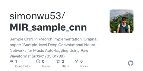 Github Simonwu53mirsamplecnn Sample Cnn In Pytorch Implementation Original Paper Sample