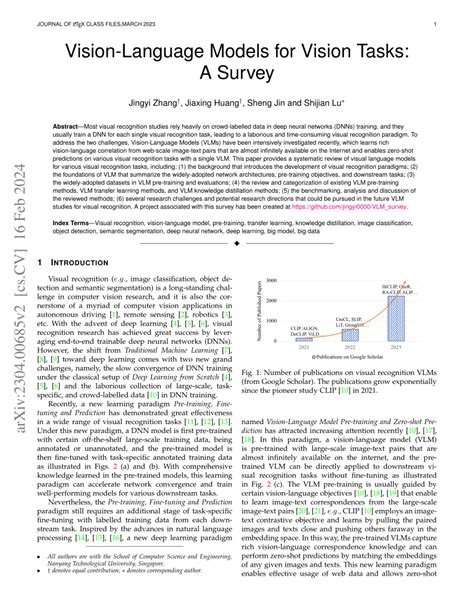 Pdf Vision Language Models For Vision Tasks A Survey