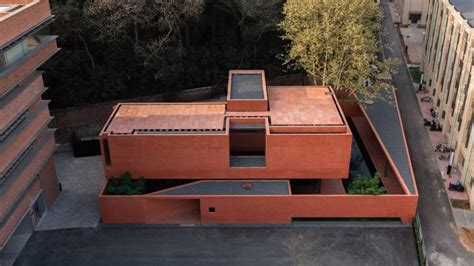 Red Box Exhibition Centre Appears As If Carved From A Complete Stone