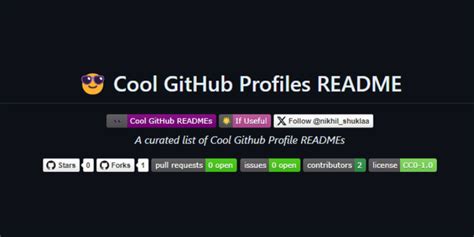 Showcase Your GitHub Profile Contribute To The Cool GitHub Profile README Repository DEV