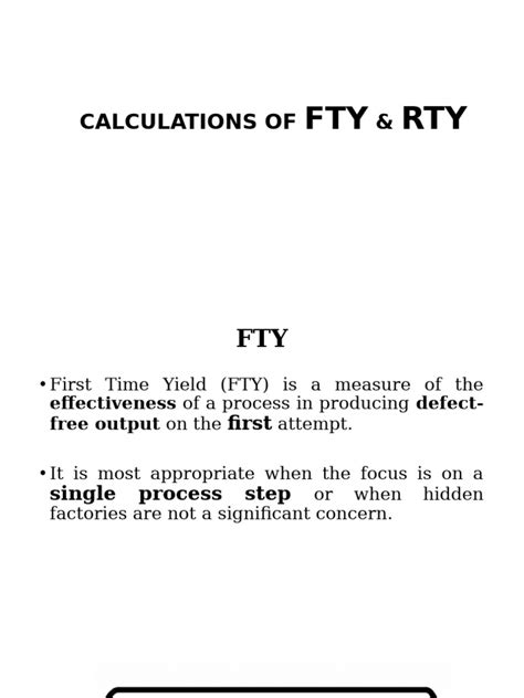 Calculations Of Fty Rty Pdf