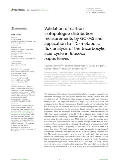 Pdf Validation Of Carbon Isotopologue Distribution Measurements By Gc Ms And Application To