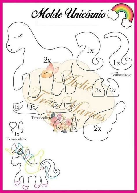 Moldes Unicornio Para Imprimir Unicornio Goma Eva Unicornio Foami