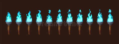 Fire Animation Sprites Animation For Game Or Cartoon Stock Vector