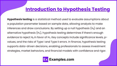Hypothesis Testing Notes And Practice Questions Cfa Examples