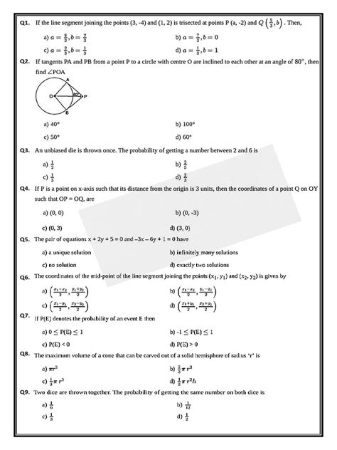 Math Important Questions Maths Class X Pdf Pdf