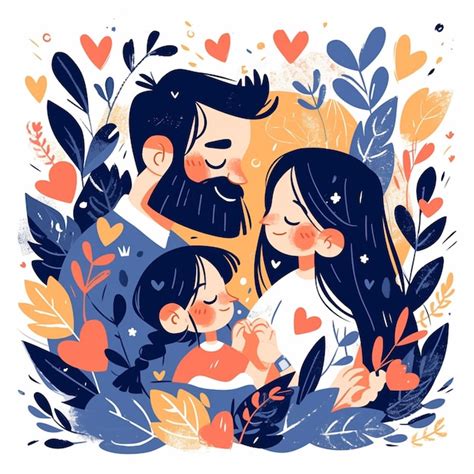 Interacciones Sinceras Entre Padres E Hijas Vector Premium