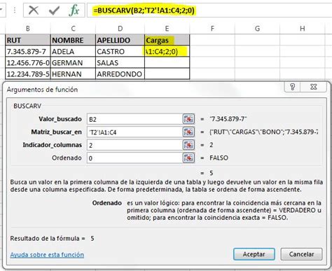 Excel Función BUSCARV