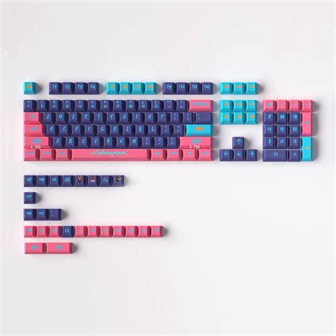 keycapus cherry profile dye sub pbt keycap set cyberpunk pink